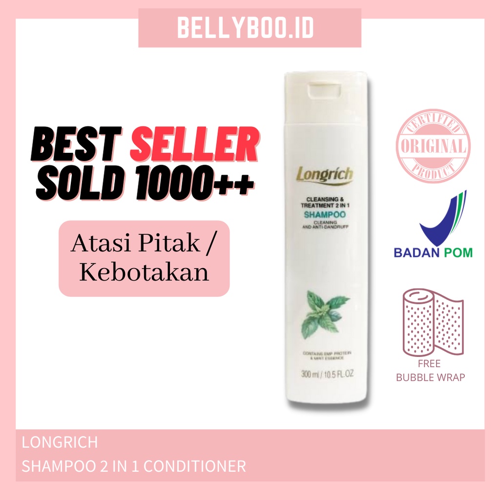 Jual LONGRICH Shampo 2in1 Cleansing and Treatment Shampoo 300 ml VIRAL Menebalkan rambut Anti ...
