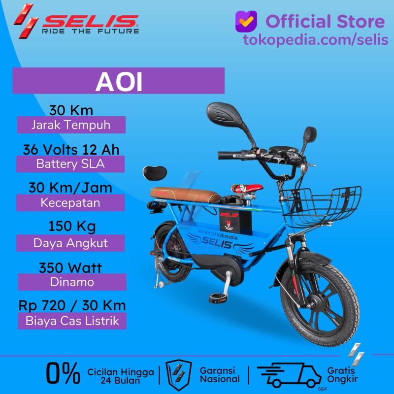 Jual Sepeda Listrik Selis Tipe AOI | Shopee Indonesia
