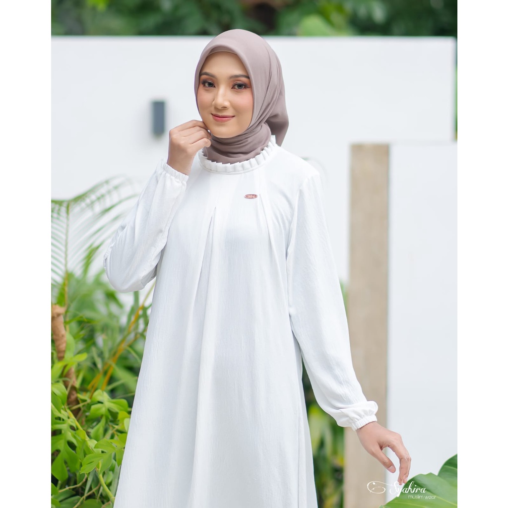 Jual GAMIS PUTIH WANITA SIMPEL ELEGAN MARWAH DRESS PESTA KONDANGAN ...