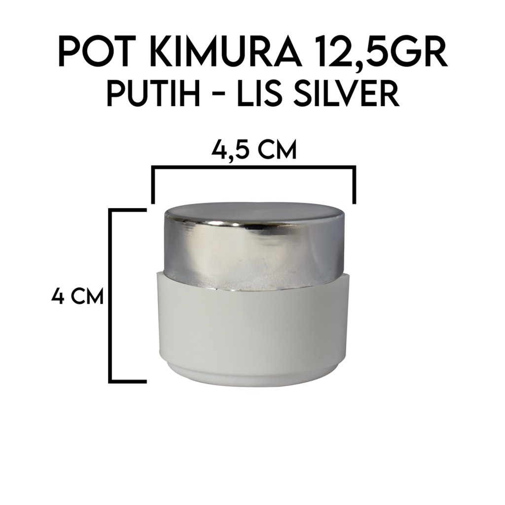 Jual Pot kemasan cream KIMURA 12.5gr putih list silver (model bulat ...