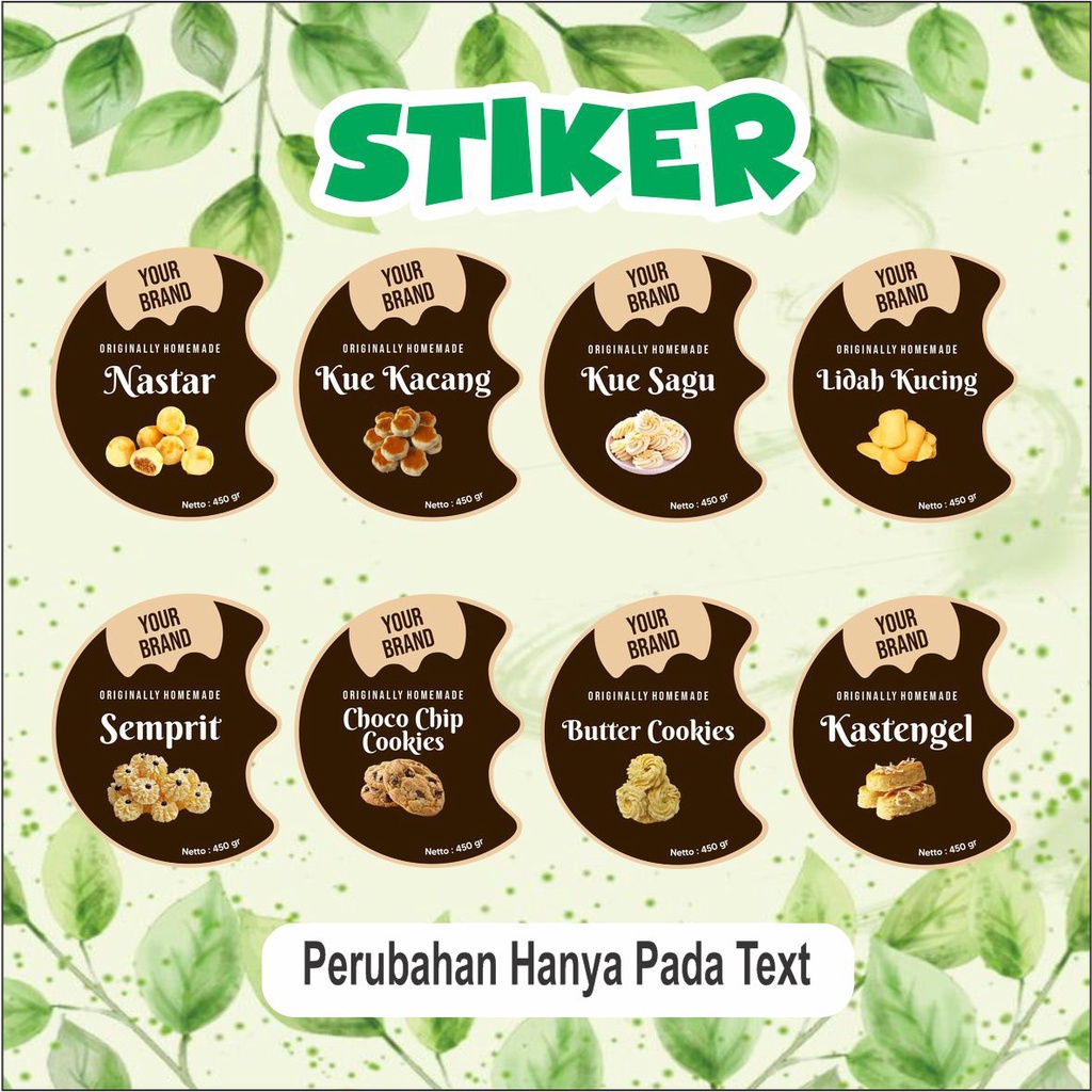 Jual CETAK STIKER KUE KERING LEBARAN COOKIES BULAT MAKANAN LABEL ...