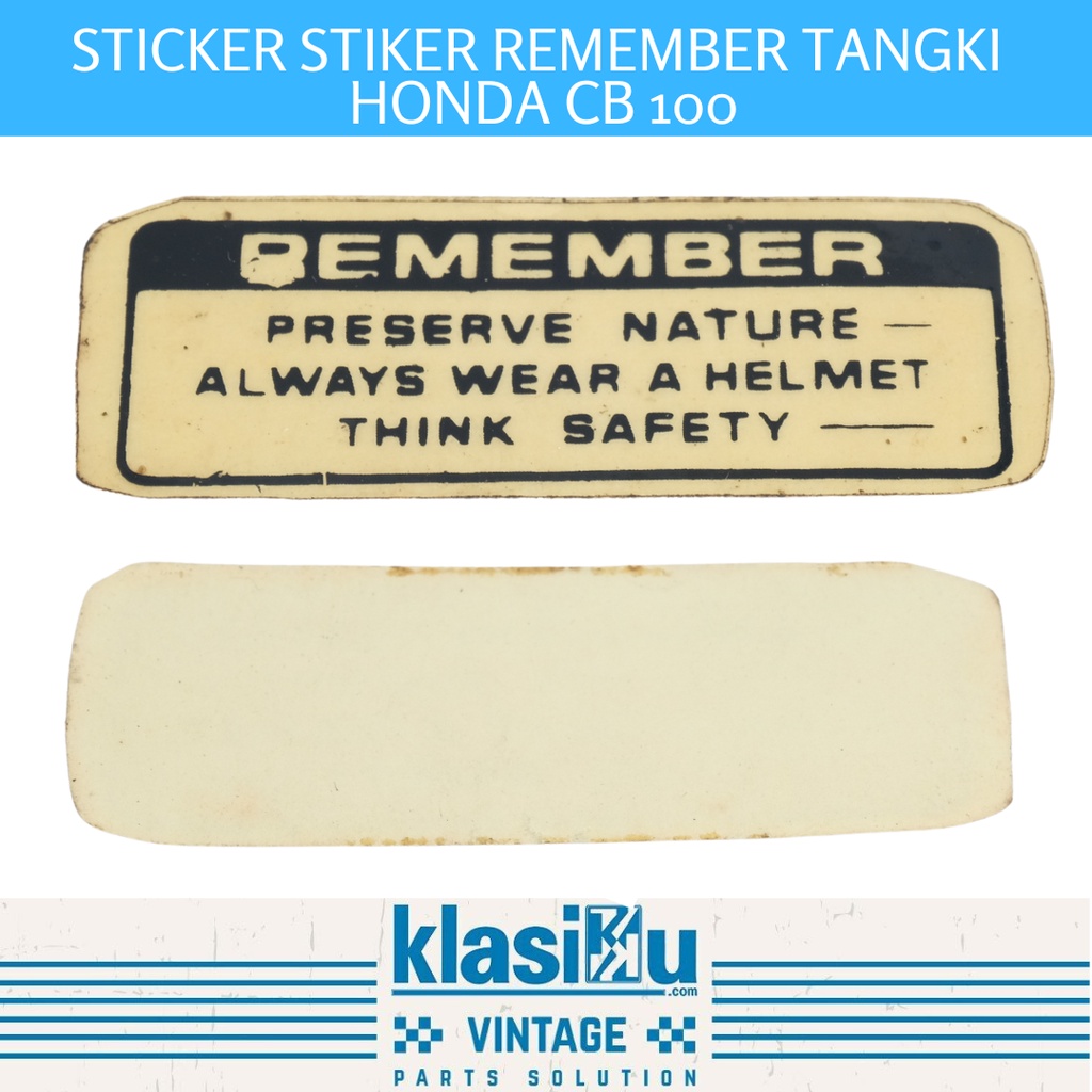 Jual Sticker Stiker Remember Tangki Honda Cb 100 S90 Benly S110 Cb 200 ...