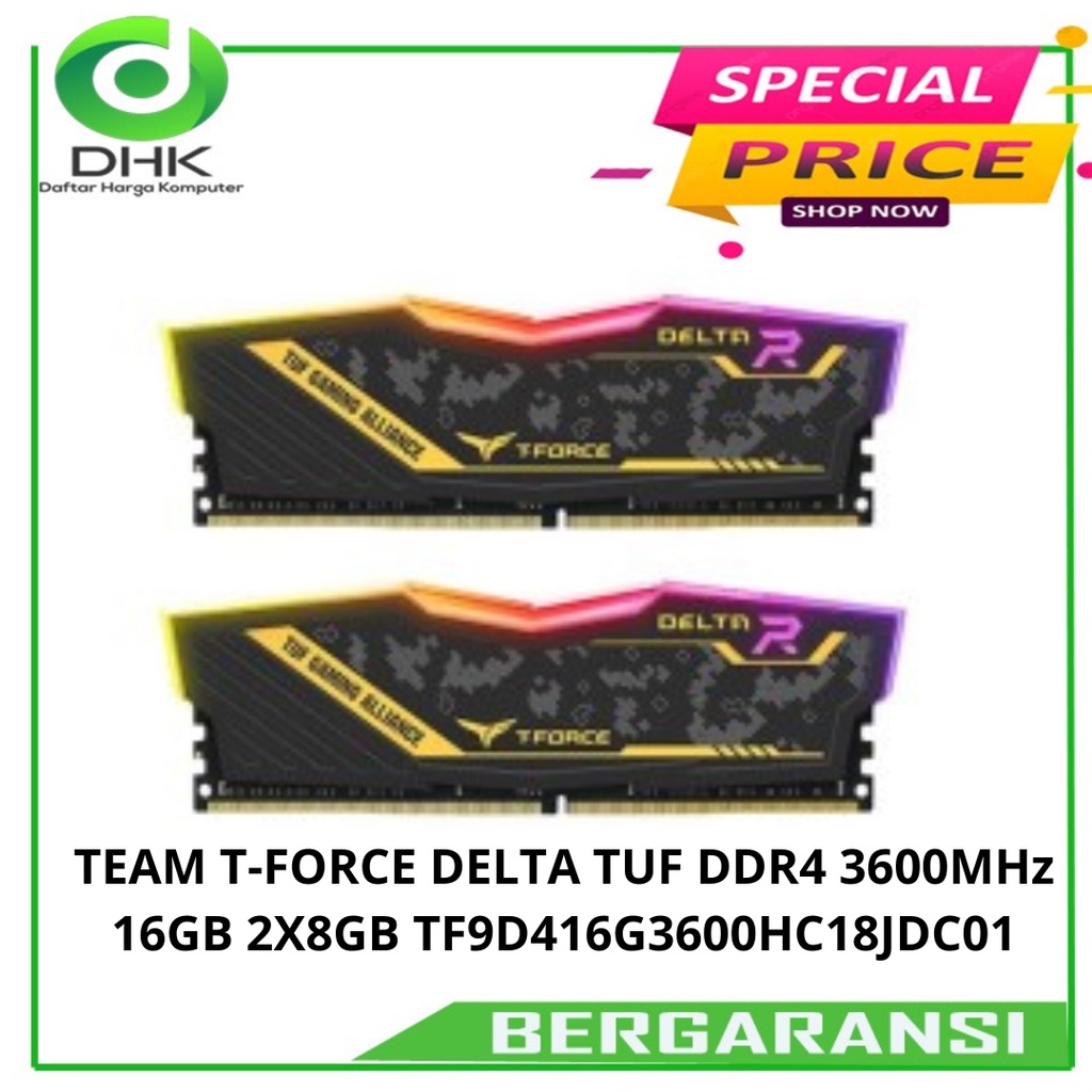 Jual RAM TEAM T-FORCE DELTA TUF DDR4 3600MHz 16GB 2X8GB ...