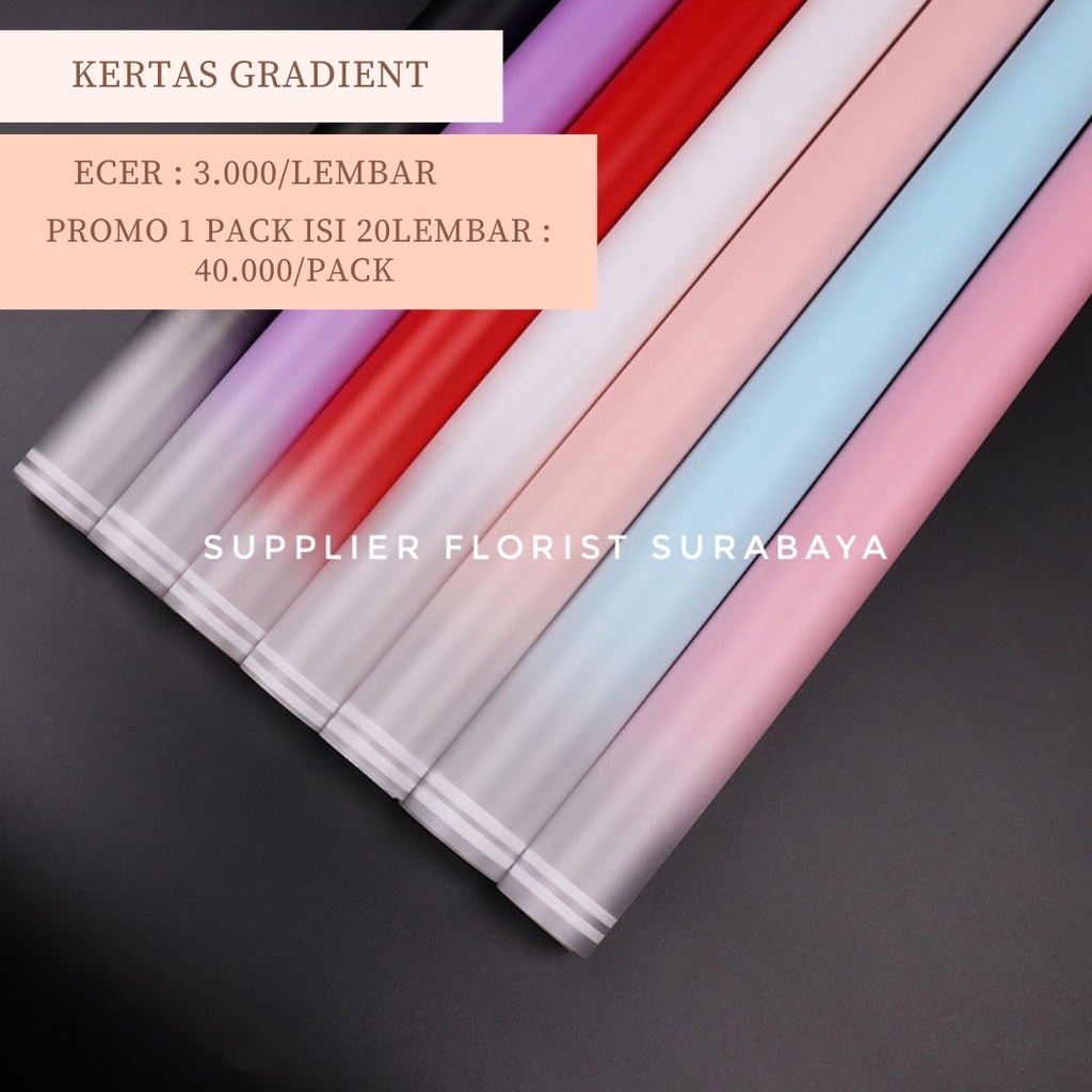 Jual [5 LEMBAR] KERTAS BUNGA CELLOPHANE GRADIENT GRADASI GRADIASI ...