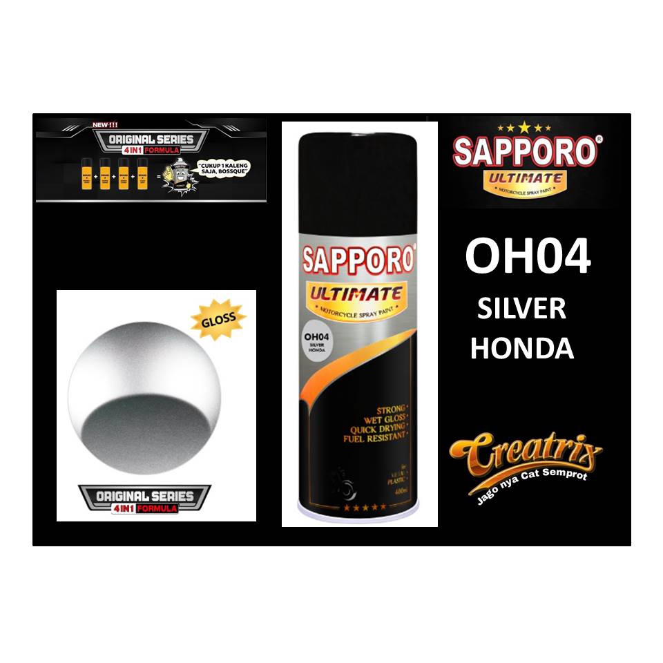 Jual Sapporo Ultimate OH04 Silver Honda / Original Series 4IN1 / Cat Aerosol Terbaik | Shopee ...