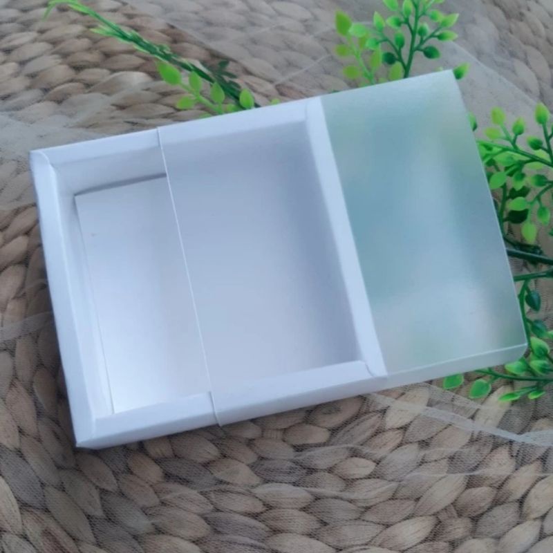 Jual BOX 8x8x3cm SLIDING BOX MIKA FROSTED (MINIMAL ORDER 20PCS ...
