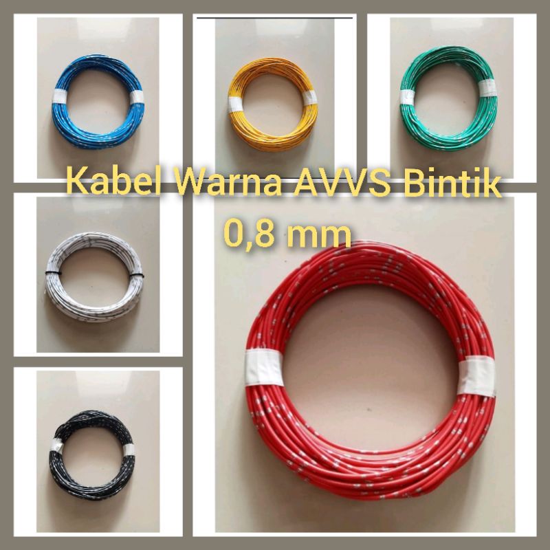 Jual Kabel Bintik wayer AVSS 0,8mm warna merah putih hijau biru kuning ...