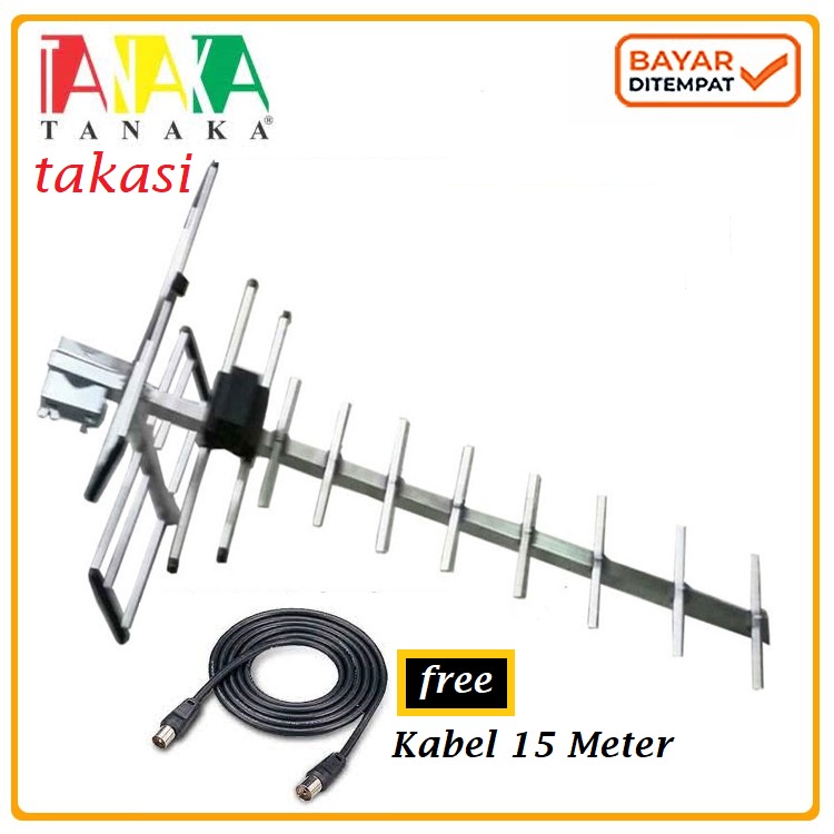 Jual Antena TV Outdoor Tanaka Takashi U27 Digital UHF Free Kabel 15 Meter | Shopee Indonesia