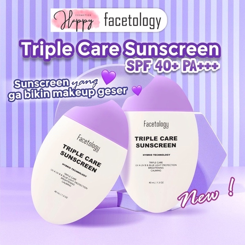Jual FACETOLOGY TRIPLE SUNSCREEN 40ml Hybrid | Shopee Indonesia