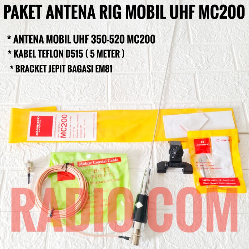 Jual PAKET ANTENA MOBIL UHF MC200 ANTENNA RADIO RIG UHF 340 - 520 MHZ DIAMOND MC200 ANTENA RIG ...