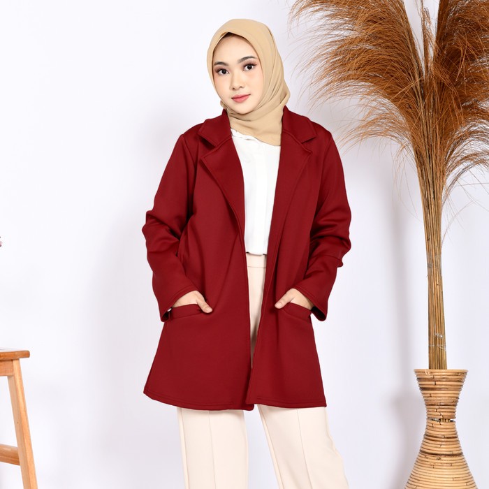 Jual Outer Wanita Nhm Casual Formal Jas Kantor Wanita Scuba Premium ...