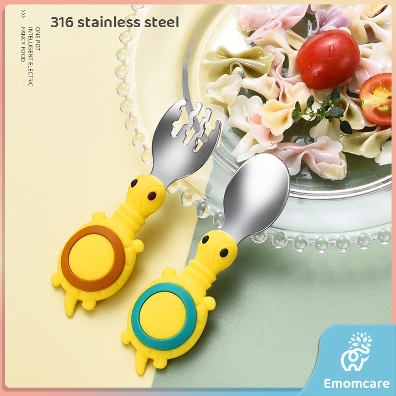 Jual Alat makan Bayi Sendok Garpu Set Anak 316 SUS Stainless Steel ...