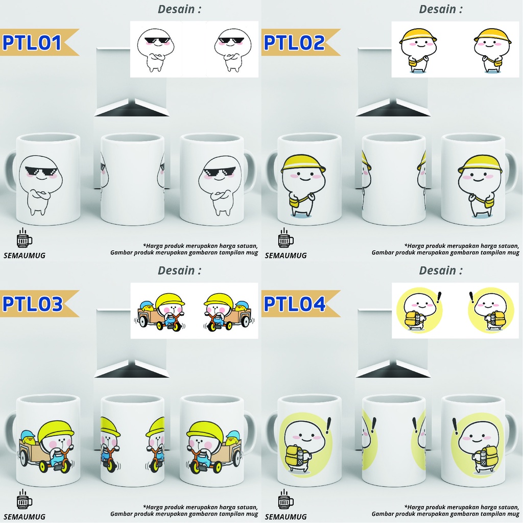 Jual MUG PENTOL LUCU HADIAH KADO KARTUN GELAS CANGKIR PRINT CUSTOM ...