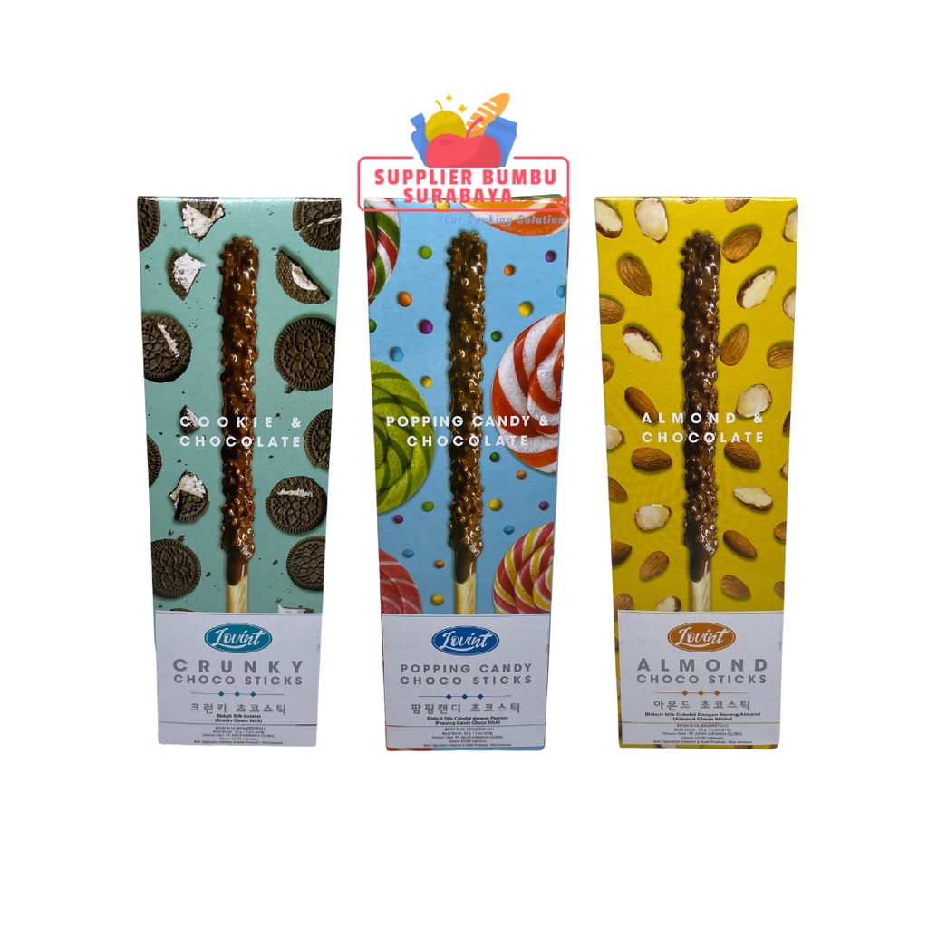 Jual Lovint Choco Stick Almond Crunky Popping Candy Halal Korea 54g | Shopee Indonesia