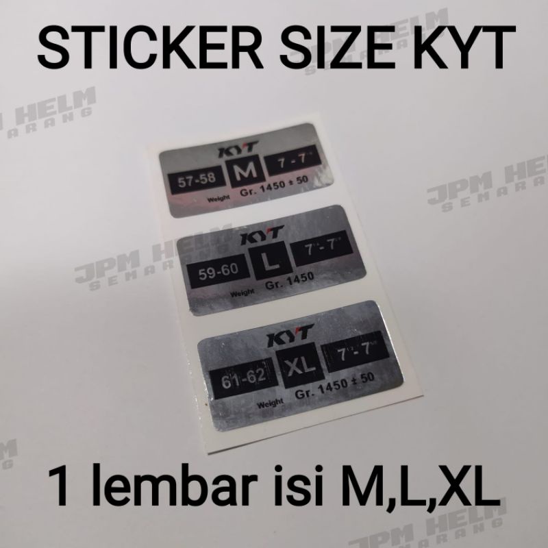 Jual stiker size kyt halfface dan fullface sticker ukuran helm kyt ...