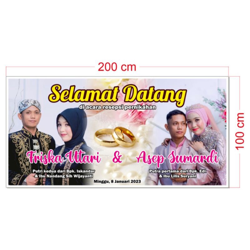 Jual Spanduk wedding ukuran 2x1 bahan 280gram | Shopee Indonesia