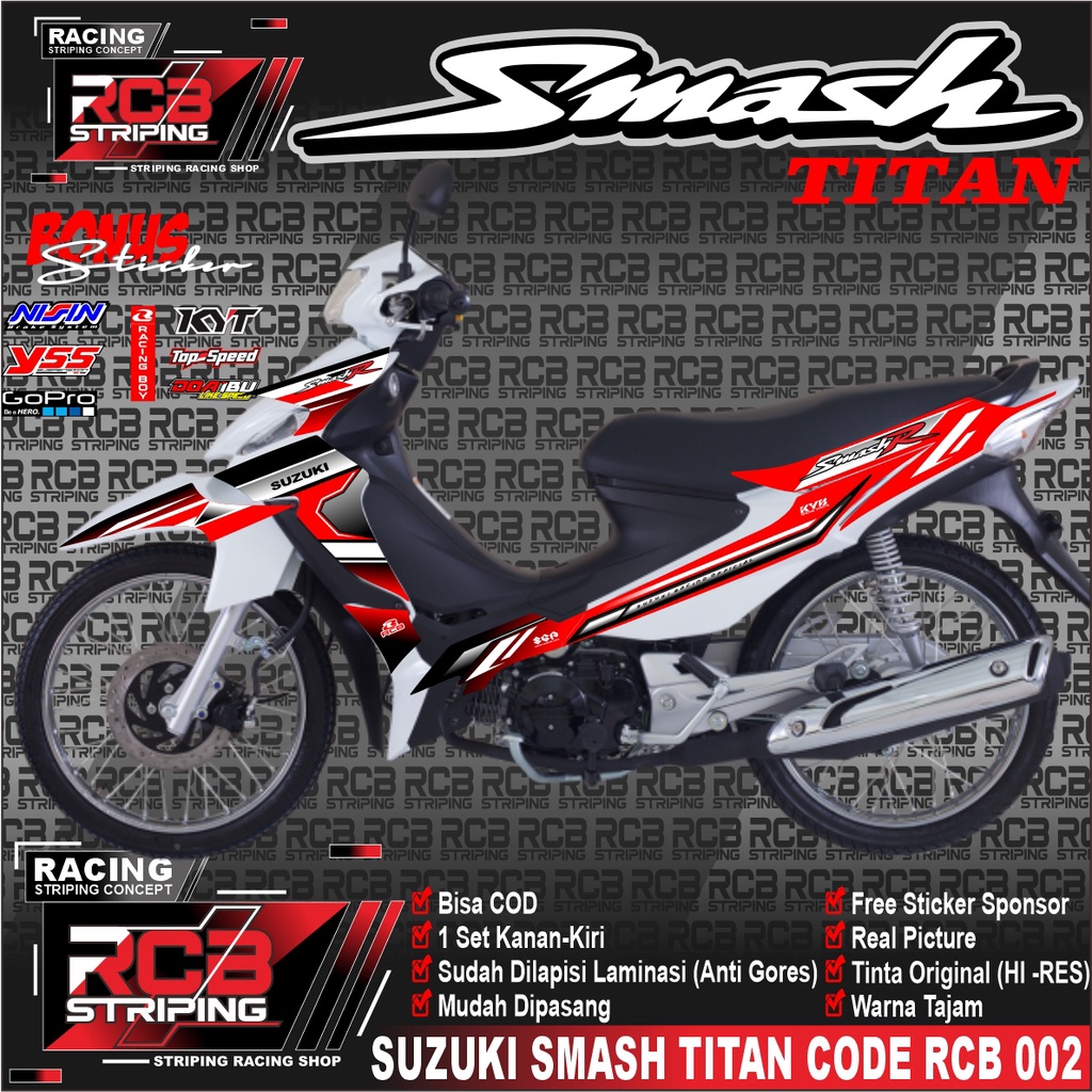Jual STRIPING STICKER SUZUKI SMASH TITAN RACING SETIKER SEMI FULL ...