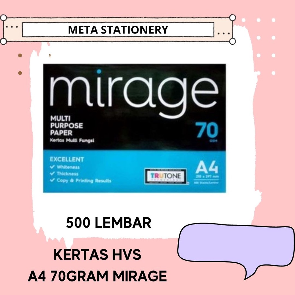 Jual Kertas HVS A4 70gr Mirage ( 1 Rim ) | Shopee Indonesia