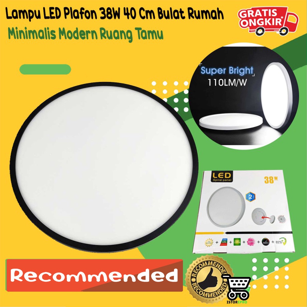 Jual Lampu LED Plafon 38W 40 Cm Bulat Rumah Minimalis Modern Ruang Tamu ...