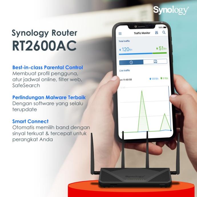Jual SYNOLOGY RT2600ac Router Garansi 2 Tahun | Shopee Indonesia