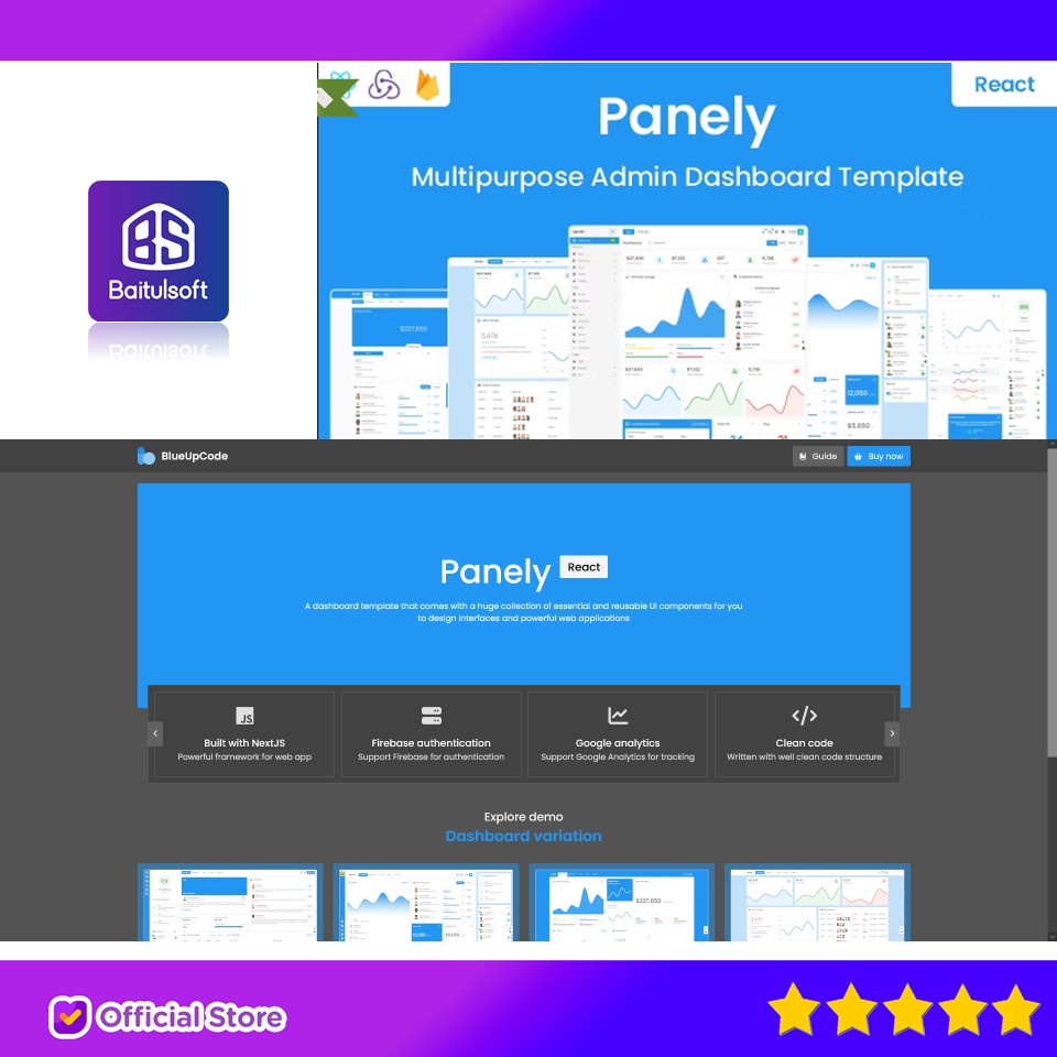 Jual PANELY - REACT MULTIPURPOSE ADMIN DASHBOARD TEMPLATE | Shopee Indonesia