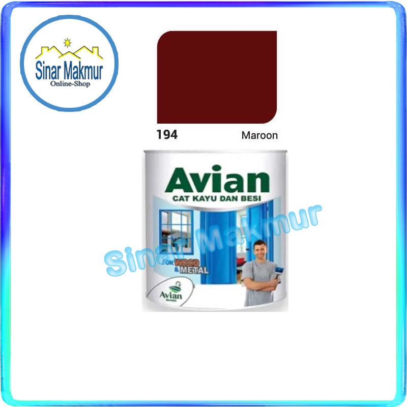 Jual Cat Kayu Besi 100 CC 100 ML 194 Maroon (AVIAN) | Shopee Indonesia