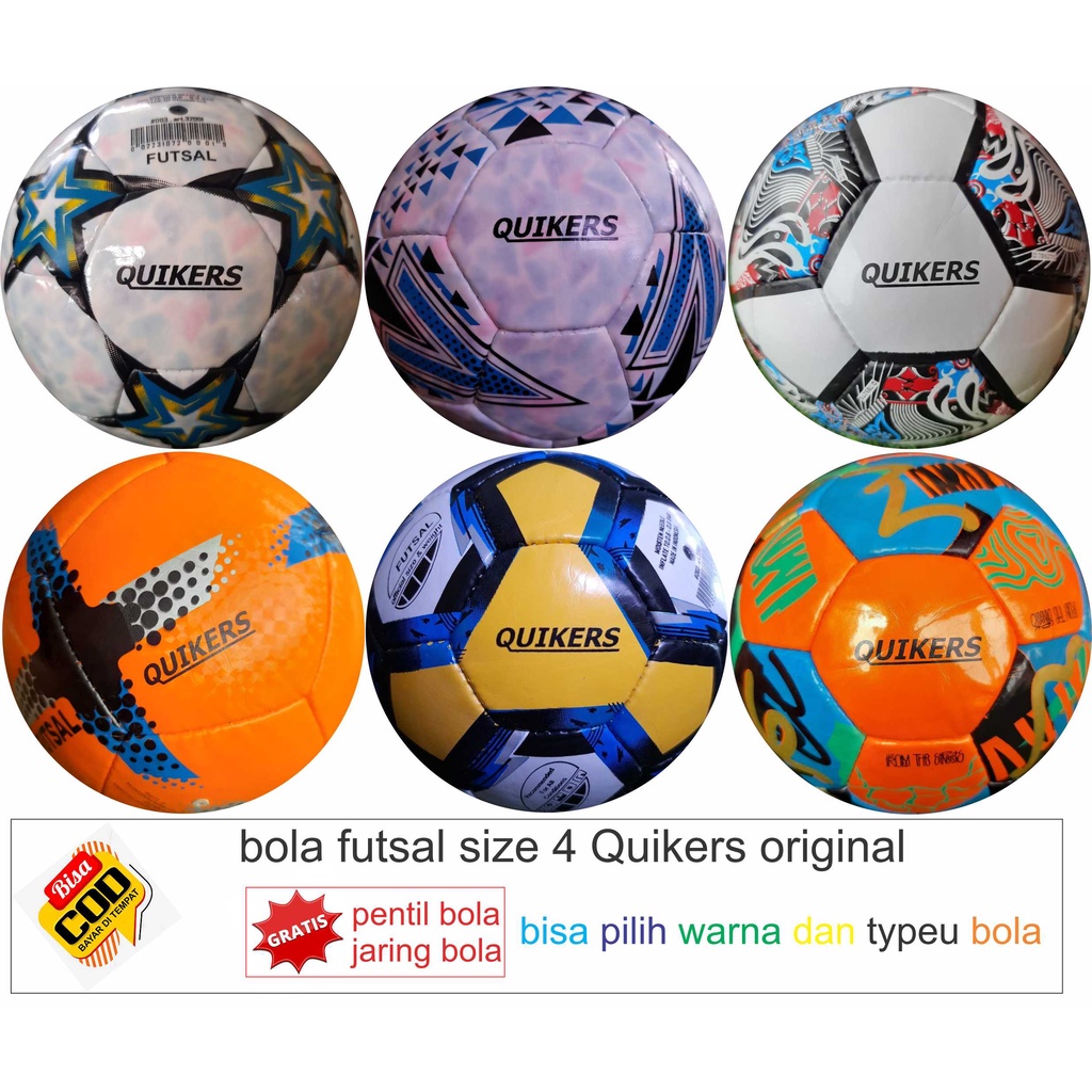 Jual BOLA FUTSAL SIZE 4 QUIKERS ORIGINAL / BOLA FUTSAL ORIGINAL / BOLA ...