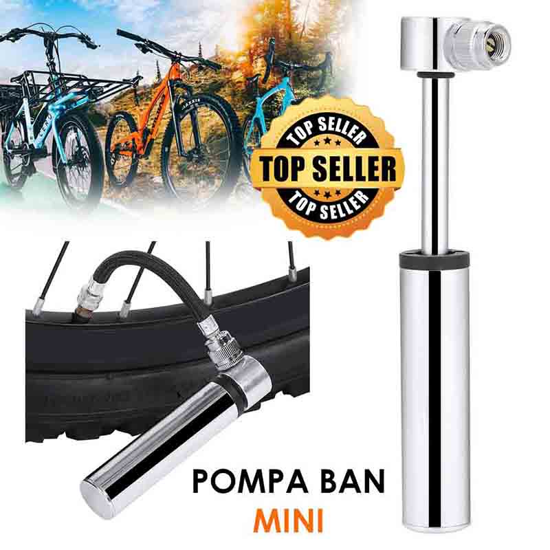 Jual Pompa Ban Sepeda Mini Manual Bike Pump 120 PSI Kompa Angin dengan ...