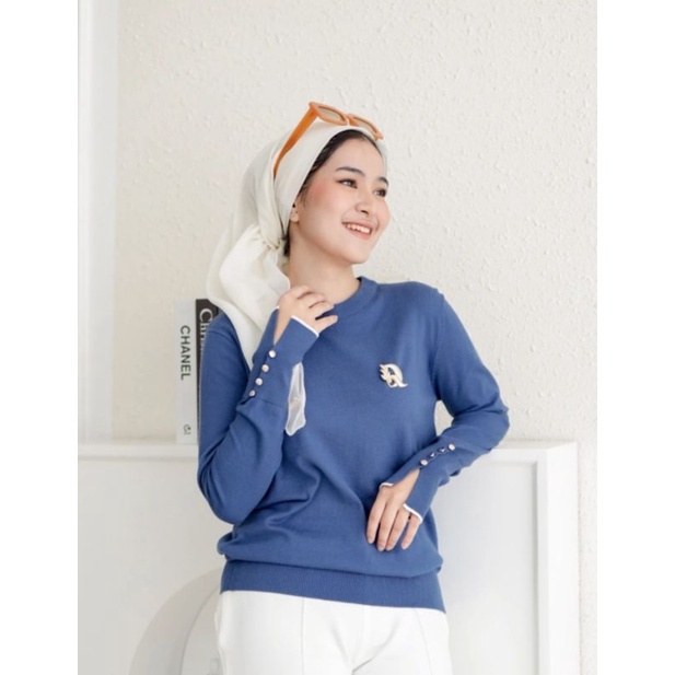 Jual IVY SWEATER DIANA RESTU (DENIM) | Shopee Indonesia