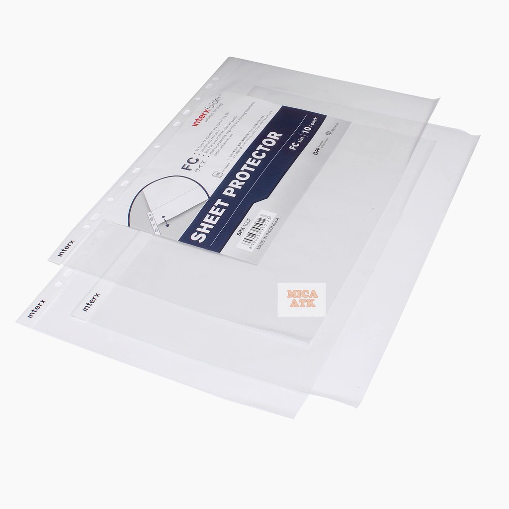 Jual INTERX Sheet Protector F4 TRANSPARANT - PP Pocket Folio [ PACK ...