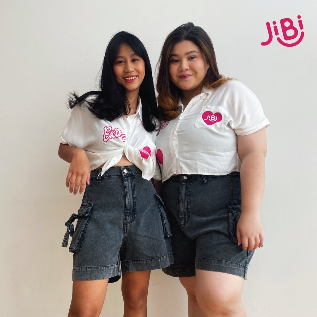 Jual JIBI - Invincible Cargo Shorts - Snowgrey - Celana pendek jeans ...