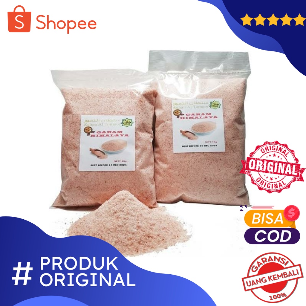 Jual Garam Himalaya 1 kg,500g,250g / Natural Himalayan Salt Fine Grade ...