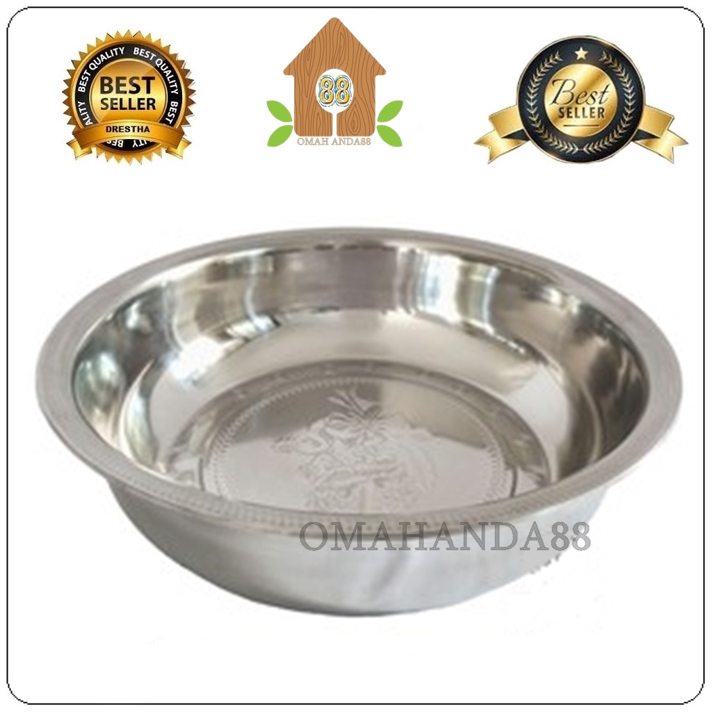Jual Omahanda88 Baskom Stainless Steel Waskom Tebal Lubang Besar Ukuran ...