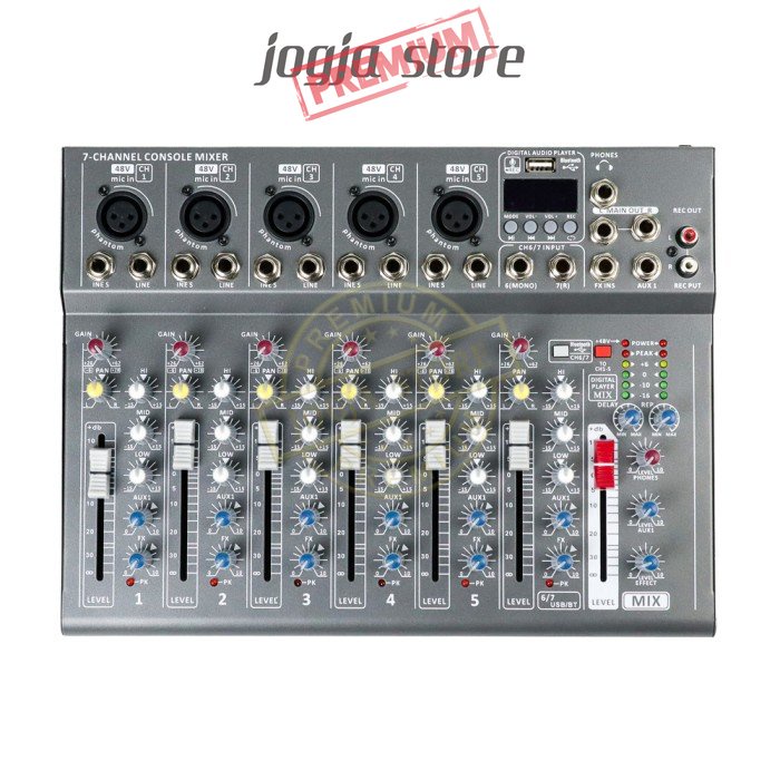 Jual Professional Live Audio Mixer Karaoke DJ 7 Channel L7 + Port USB-3 ...