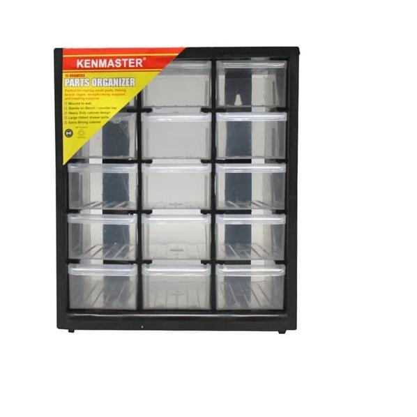 Jual Kenmaster Rak Komponen Drawer 15 Susun - Rak spare part 15 laci ...