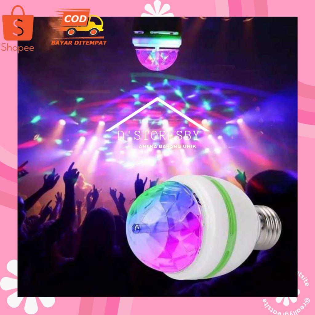 Jual Lampu Disco Putar Full Warna LED || Bohlam Disco Warna Putar ...