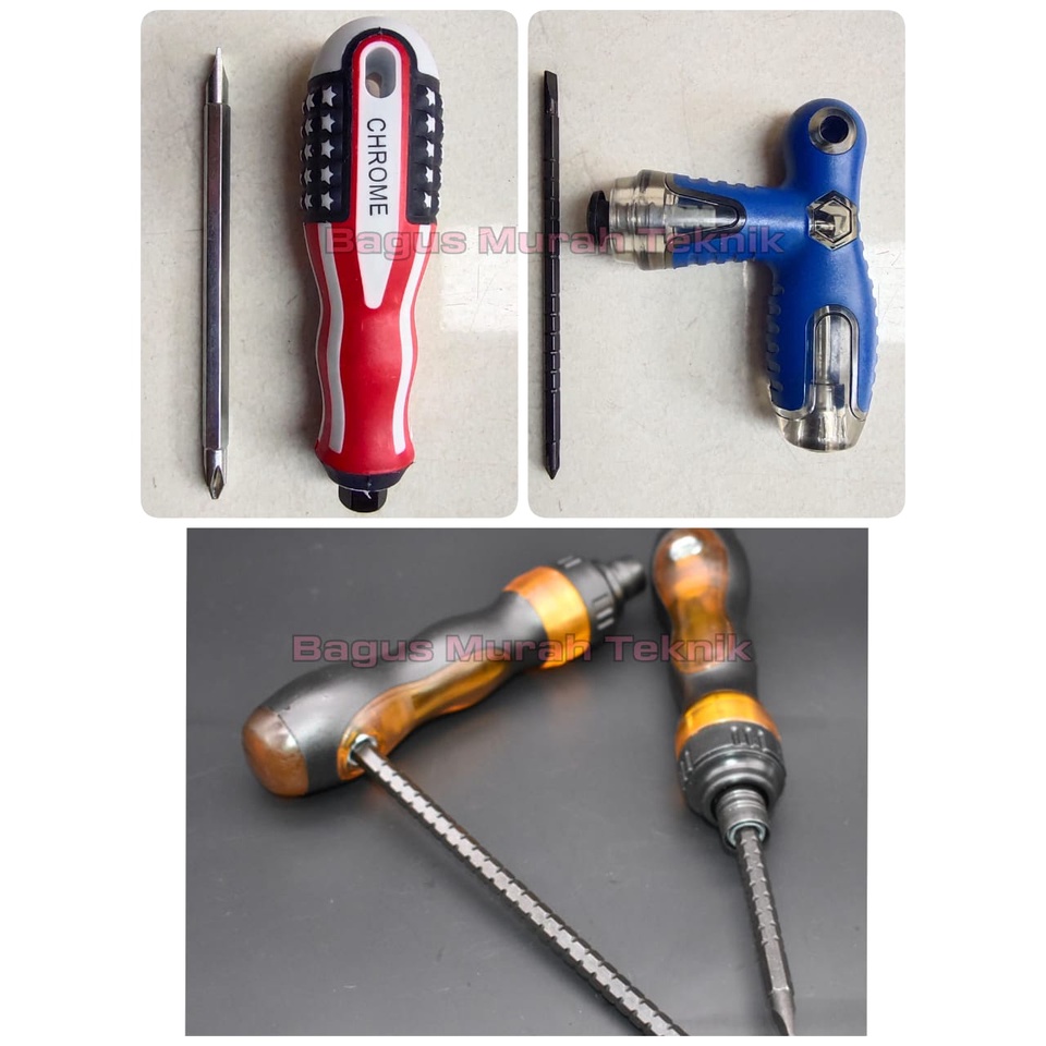 Jual Obeng bolak balik amerika 4 inch Obeng Model T Rachet | Shopee ...