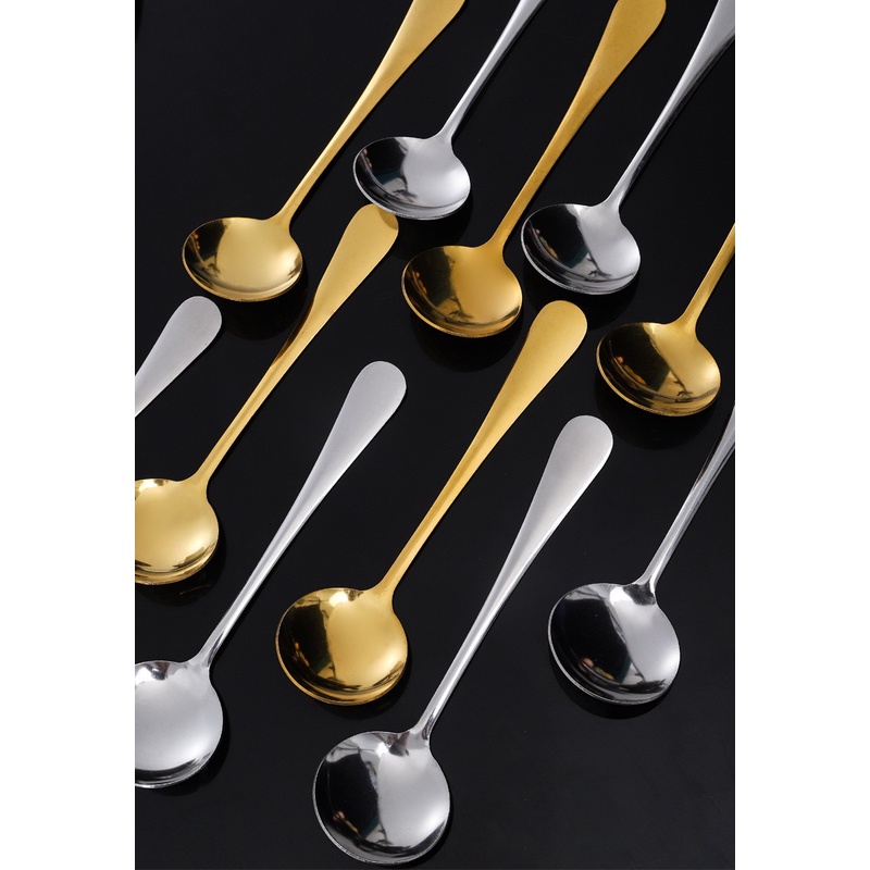 Jual JK Sendok Makan Bulat Tebal Korea Sendok Bulat Stainless | Shopee ...