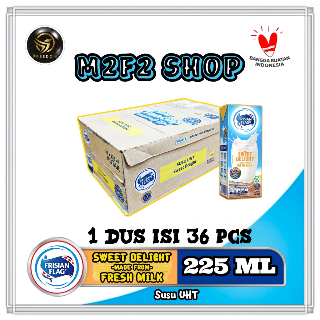 Jual Susu Bendera Frisian Flag Purefarm Sweet Delight Kotak UHT - 225 ml (Kemasan Karton ...