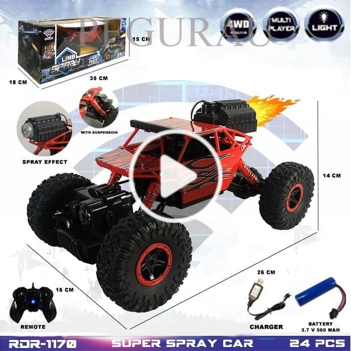 Jual Mobil Remote Control Offroad RDR1170 Mainan RC Keluar Asap Crawler ...