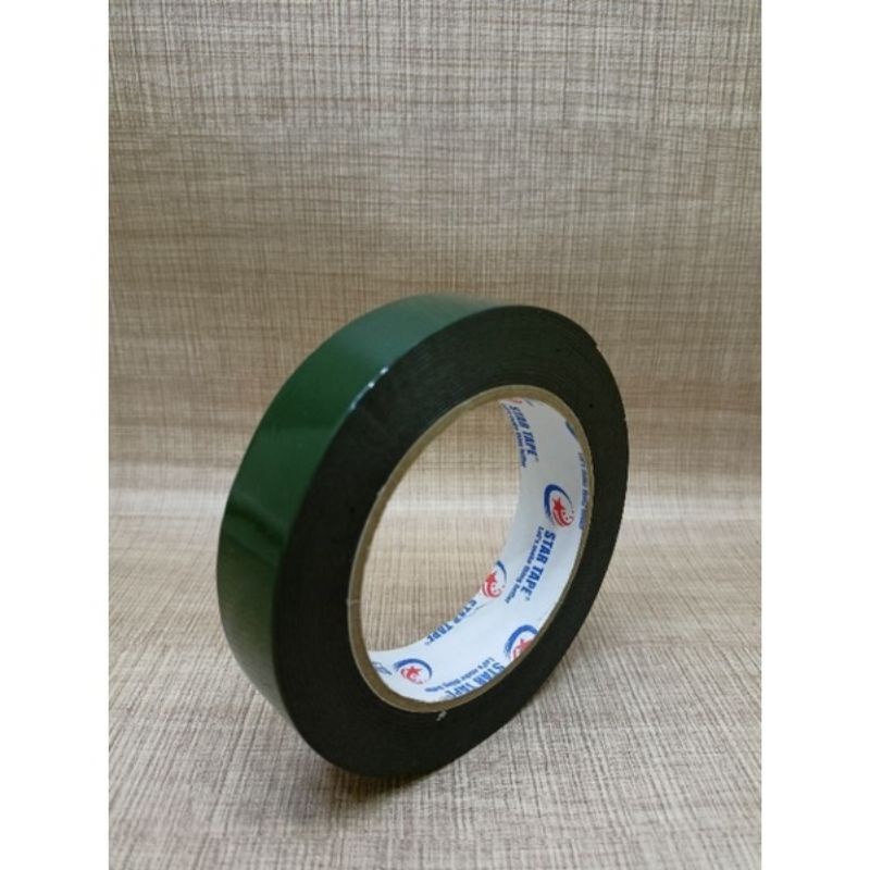 Jual Isolasi Bolak Balik Double Side Foam Tape Double Tape Hijau Hitam ...