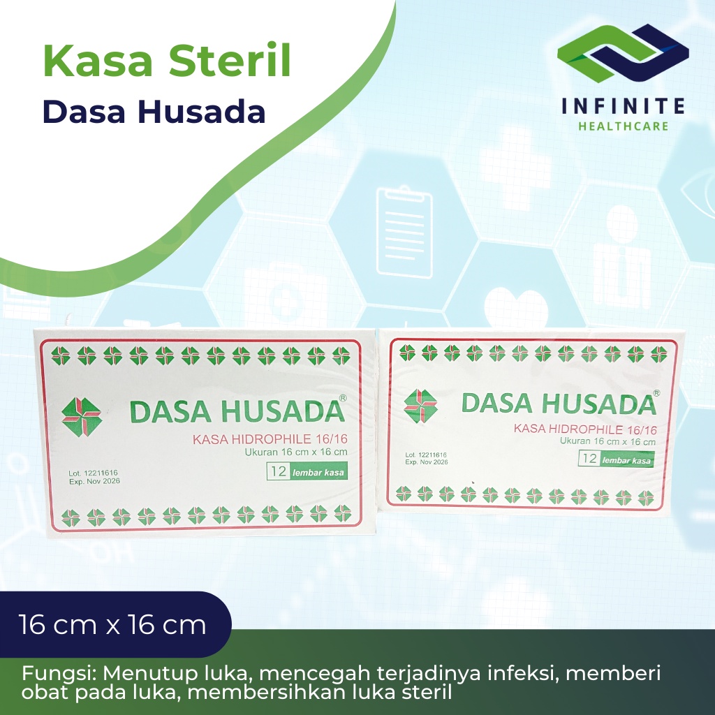 Jual 10 BOX Kasa Steril 16x16 Dasa Husada isi 12 Lembar Kassa Steril ...
