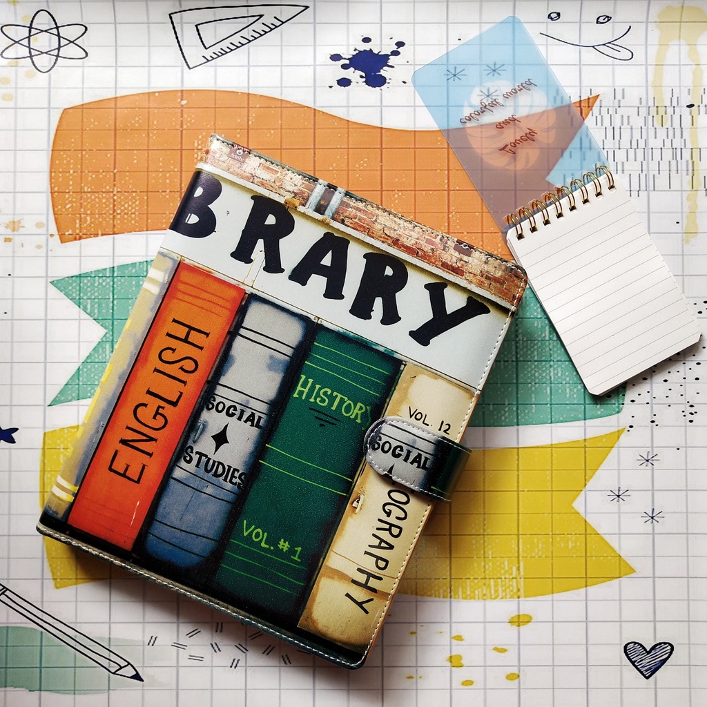 Jual Binder Motif Library Ukuran A5 20ring Dan B5 26ring Bahan Kulit ...