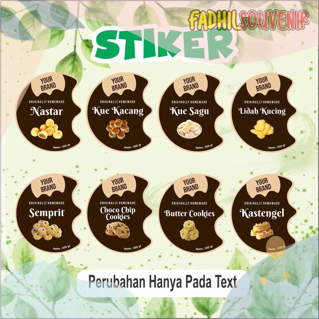 Jual CETAK STIKER KUE KERING LEBARAN COOKIES BULAT MAKANAN LABEL ...