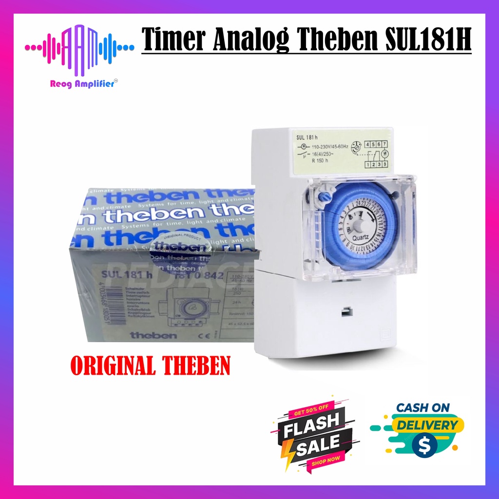 Jual Timer Analog Theben SUL181H Switch Switcher 24 Jam/H Panel Lampu ...
