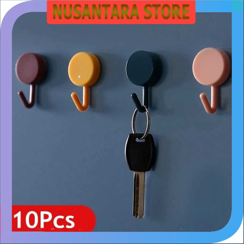 Jual NUSANTARA STORE - Gantungan Kunci Hook Wall Hanger Adhesive 10PCS ...