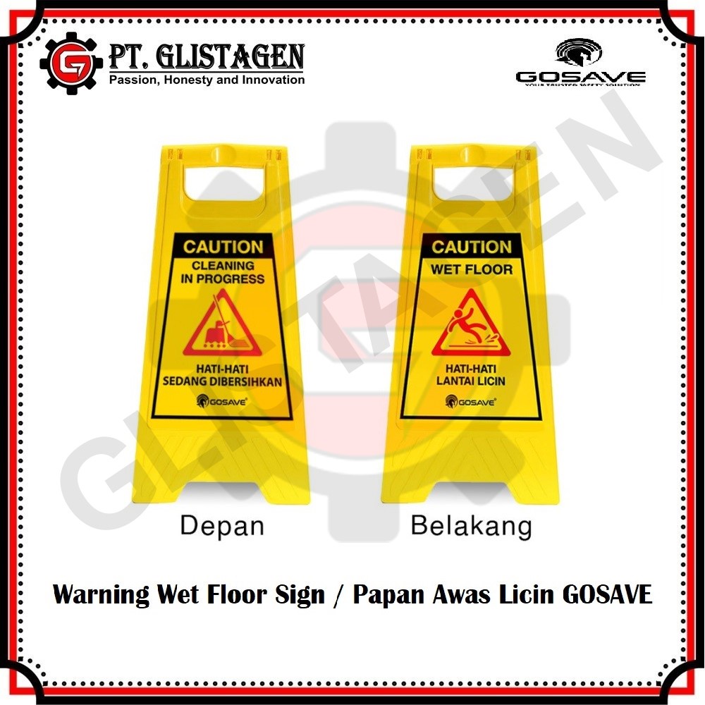 Jual GOSAVE Papan Peringatan Lantai Basah Licin Warning Sign Floor Wet ...