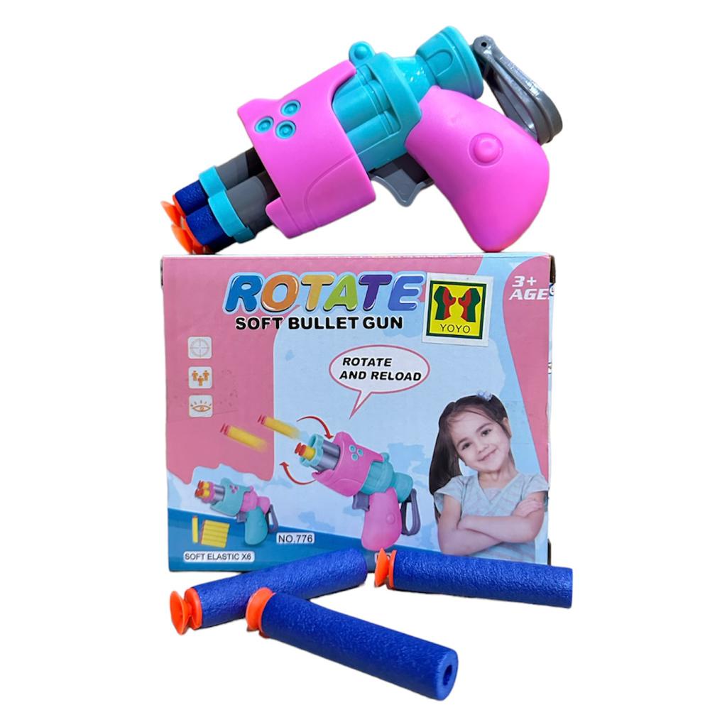 Jual mainan anak pistol - pistolan nerf soft bullet rotate gun | Shopee Indonesia