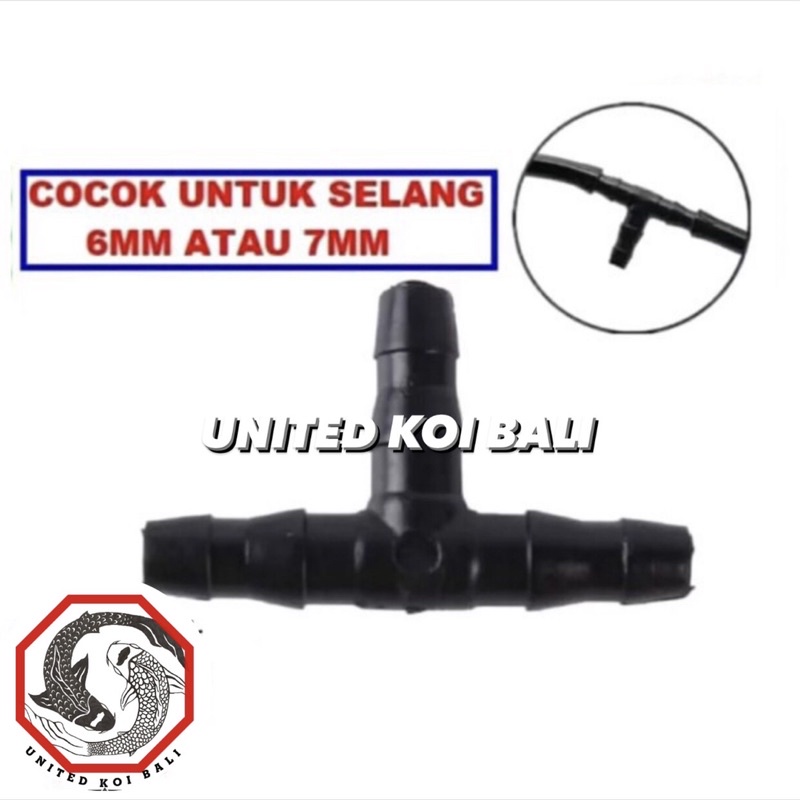 Jual KONEKTOR TEE T NEPEL FITTING 3 CABANG UNTUK SELANG PE 6MM ATAU 7MM ...