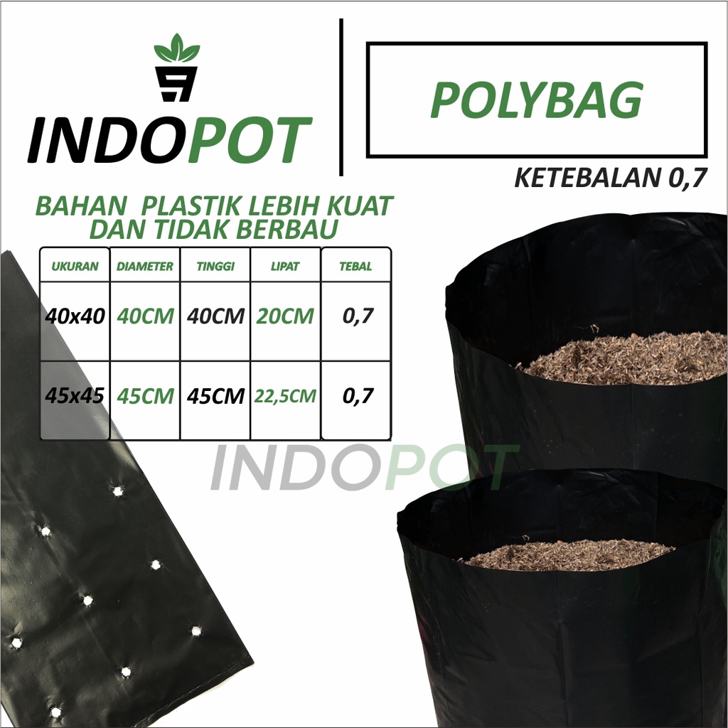 Jual Polybag Jumbo Besar Ukuran 40x40 dan 45x45 Ketebalan 0,7mm polibek ...